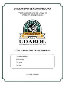 Carátula de la Udabol en Word para Imprimir | OFICIAL 2025